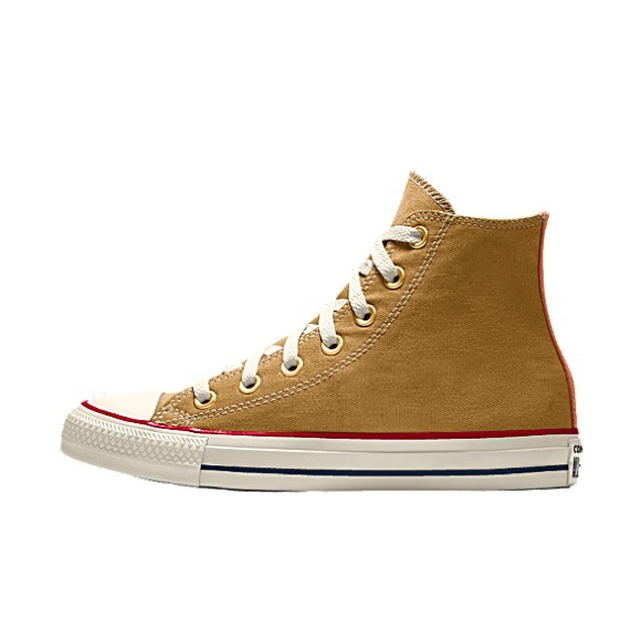 Converse | Shoes | Custom Converse Mustard And Coral Hightop Sneakers ...